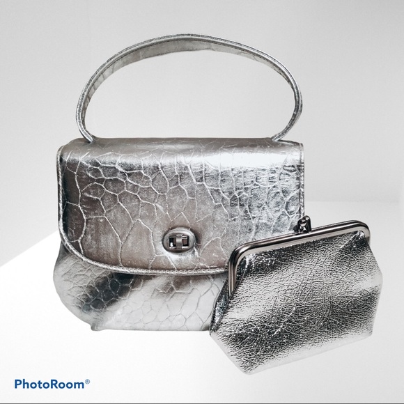 Vintage | Bags | Vintage Silver Purse With Silver Coin Purse | Poshmark